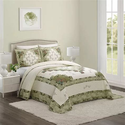 Laurel And Mayfair Alexis Floral Cotton Bedspread Color Green Jcpenney