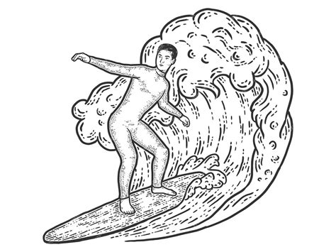 Black And White Surfing Clip Art