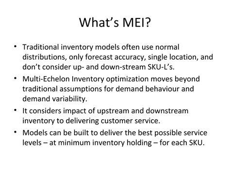 Multi Echelon Inventory Optimization Ppt