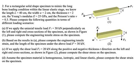 Solved For A Rectangular Solid Shape Specimen To Mimic The Chegg Com