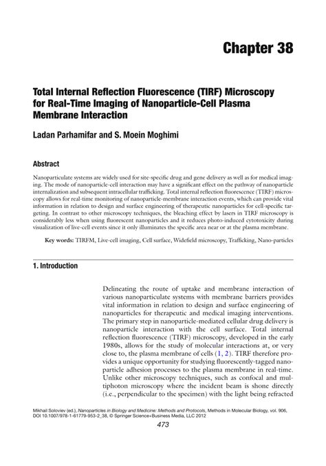 Pdf Total Internal Reflection Fluorescence Tirf Microscopy For Real