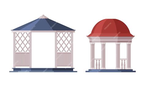 Premium Vector Gazebo Or Pavilion Structure As City Park Area Element