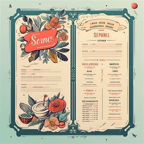 Premium Ai Image A Set Of Menu Layout 2d Design With Vintage Style