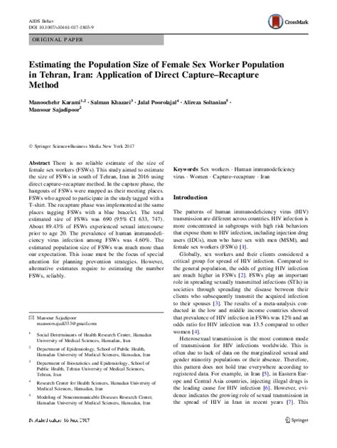 Pdf Estimating The Population Size Of Female Sex Worker Population In