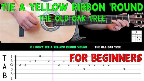 Tie A Yellow Ribbon Easy Guitar Melody Lesson For Beginners With
