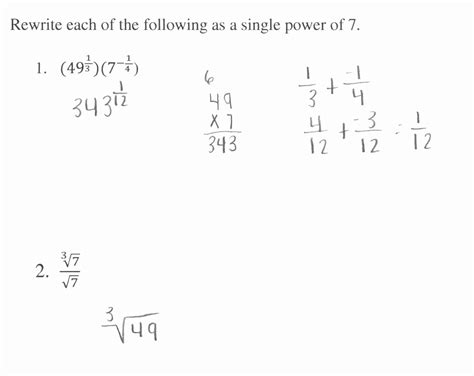 Radicals And Rational Exponents Worksheet Chessmuseum Template Library