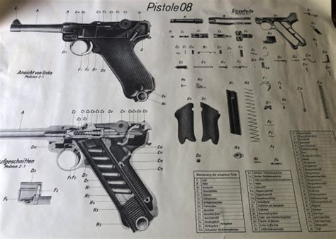 Luger P08 Part Identification Poster Sarco Inc