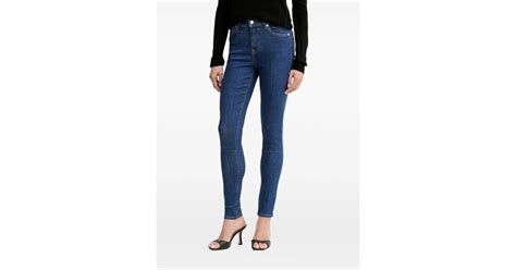 Silvian Heach Romang Logo Plaque Jeans In Blue Lyst Uk