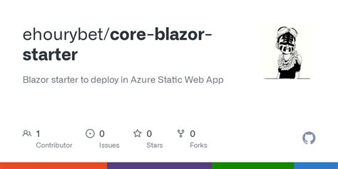 Github Ehourybetcore Blazor Starter Blazor Starter To Deploy In Azure Static Web App