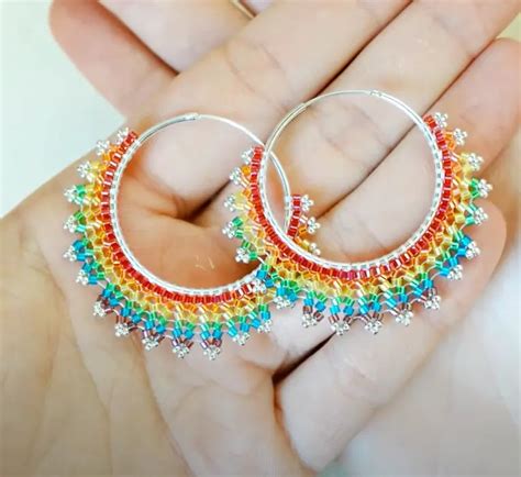 Lovely Beadwork Hoop Earrings Tutorial The Beading Gem