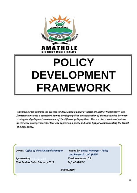 Pdf Policy Development Framework Amathole 0 Policy Development Framework This Framework