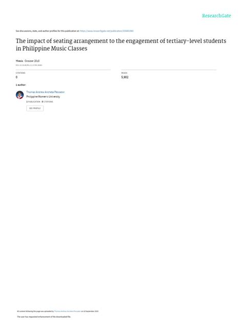 Seating Arrangement Thesis Pdf Classroom Constructivism Philosophy Of Education