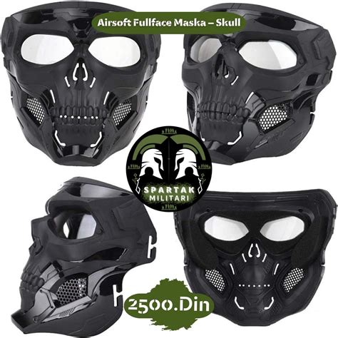 Airsoft Fullface Maska Skull Spartak Militari