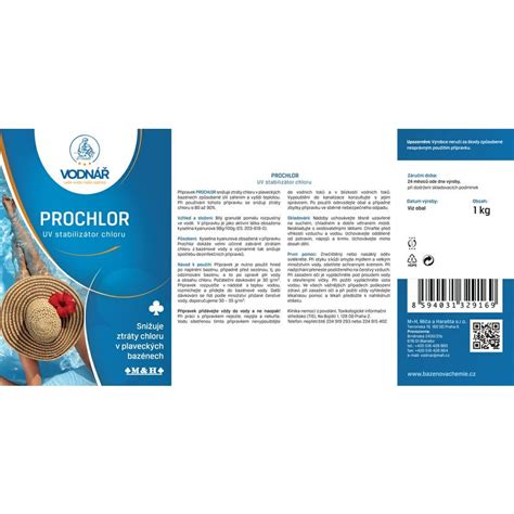 Vodnář Prochlor 1kg Bazén Bazénová Chemie Kyslíková Chlorová