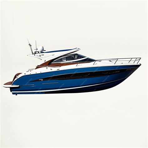 A Motorboat On White Background Premium Ai Generated Image