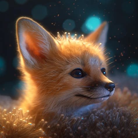 Premium Ai Image There Is A Small Fox That Is Laying Down On A