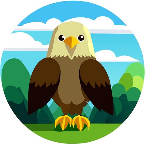 Premium Vector Cute Eagle Nature Minimalist Illustration Design