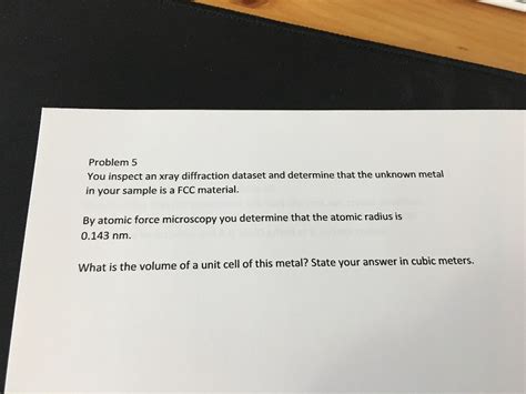 Solved You Inspect An Xray Diffraction Dataset And Determine