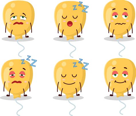 Cartoon Character Of Yellow Balloon With Sleepy Expression 21657548