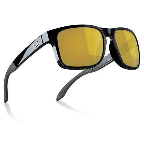 Bnus Polarized Sunglasses Men Women Corning Glass Lens Shiny Black