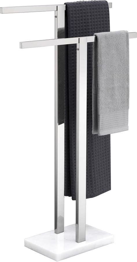 Bathroom Towel Rack 2 Tier Standing Towel Racks With Marble Base