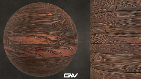 Artstation Free Stylized Wood Texture Seamless Pbr Material Game