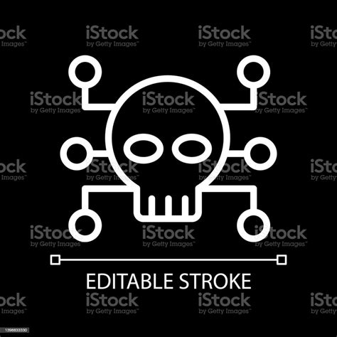Cybercrime Pixel Perfect White Linear Icon For Dark Theme Stock