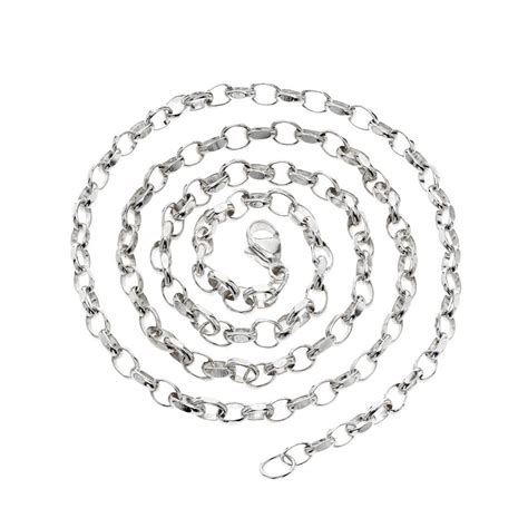 Cadena Belcher De Plata De Ley 16 18 20 Oval Etsy España