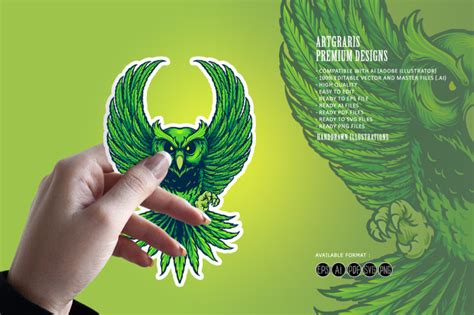 Weed Owl Leaf Cannabis Illustrations By Artgrarisstudio Thehungryjpeg
