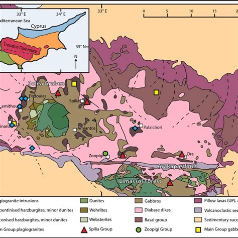 Geological Map From The Troodos Ophiolite Complex Plagiogranite