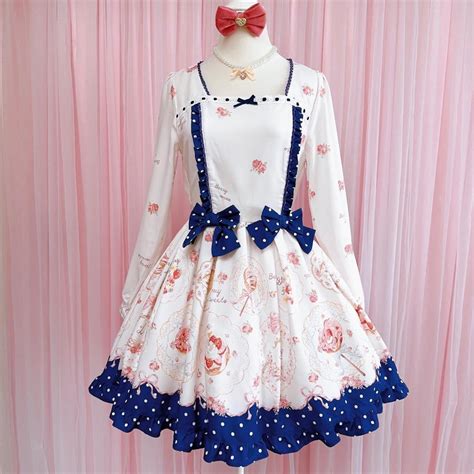 🍒japan Brand Liz Lisa Milky Crepe Polka Dot Long Depop