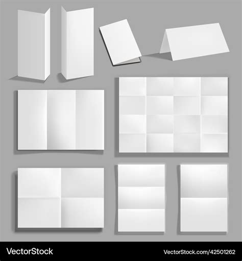 Realistic Folding Paper Collection Royalty Free Vector Image