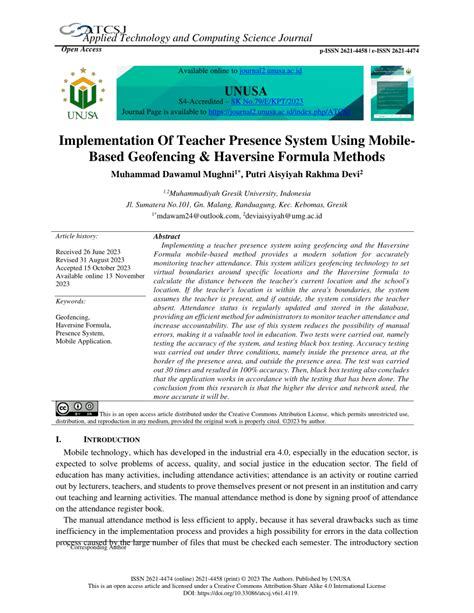 Pdf Implementation Of Teacher Presence System Using Mobile Based
