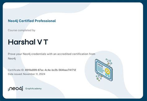 harshal v t on linkedin neo4j certification graphdatabase