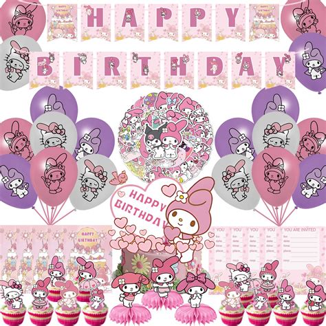 Buy 113 Pcs My Melody Birthday Decorations My Melody Party Decorations
