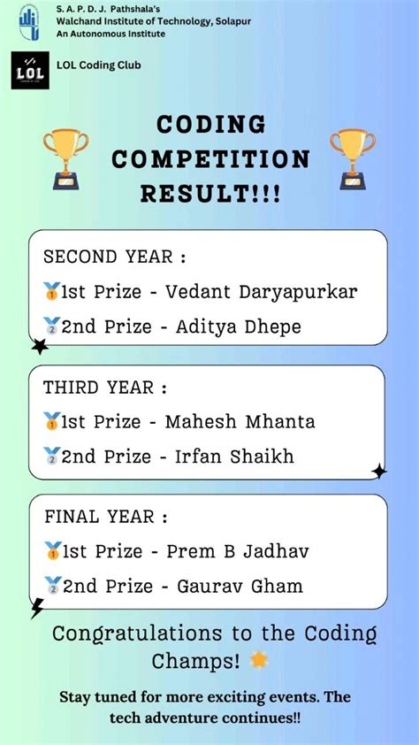 Codingchamps Lolclub Staytunedformoreevents Lol Coding Club Wit