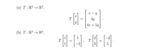 Solved Question 4 For The Following Linear Transformations
