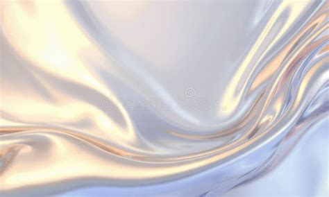 Smooth Flowing Fabric Texture With Holographic Sheen Reflecting Soft Light In Shades Of Silver