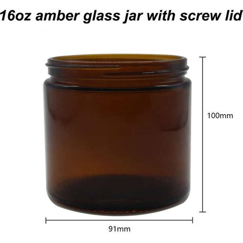 4 Oz 8 Oz 16 Oz 32 Oz Airtight Custom Straight Amber Glass Candle Jars
