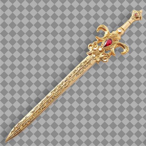 Refined Gold Plated Rapier Adorned With Filigree And A Hilt Png Game