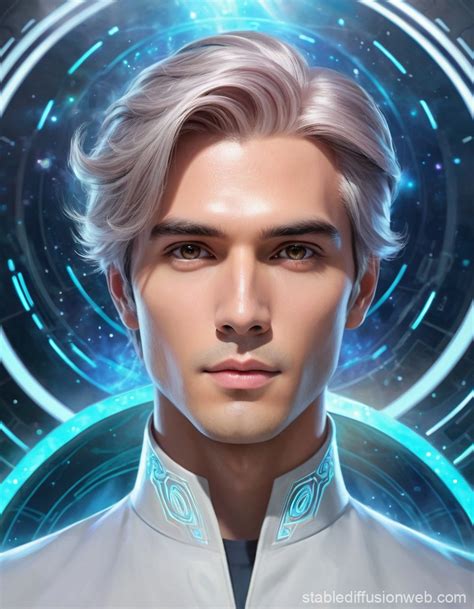 Hologram Man In Futuristic Control Center Stable Diffusion Online