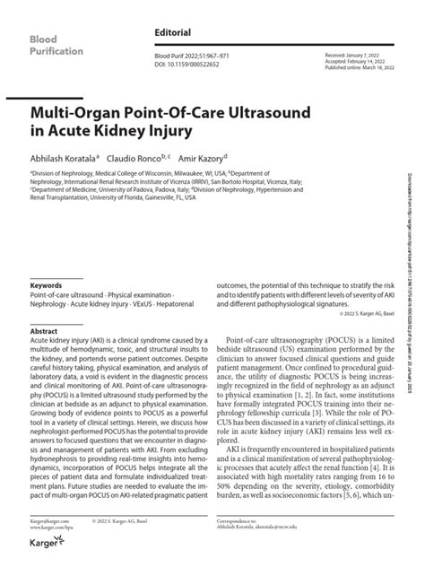 Pocus En Aki Injuria Renal Aguda Pocus Pdf Medical Ultrasound