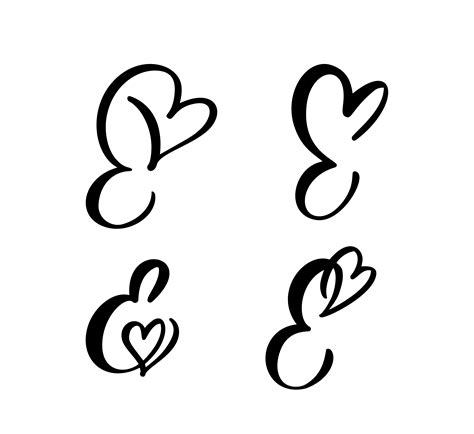 The Letter E In Calligraphy