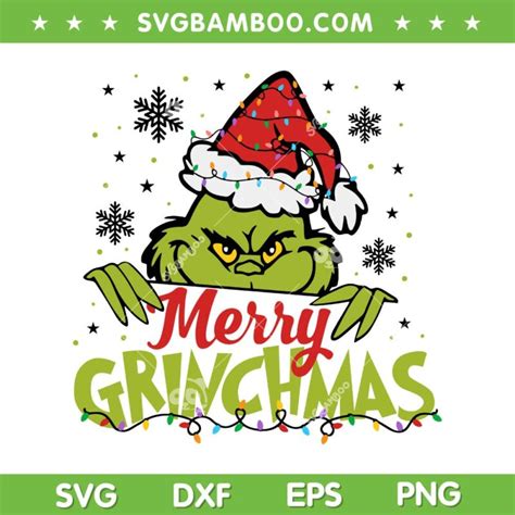 Merry Grinchmas Face Svg Png