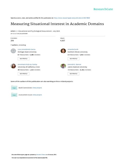 Measuring Situational Interest In Academic Domains Pdf Statistical Theory Statistical Analysis