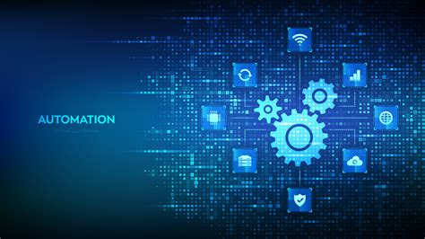 Automation Software Gears Icon Made With Binary Code Iot And