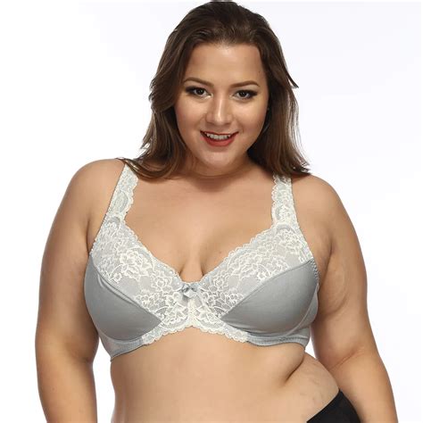 Women Unlined Full Coverage Bras Plus Size Brassiere Embroidery No