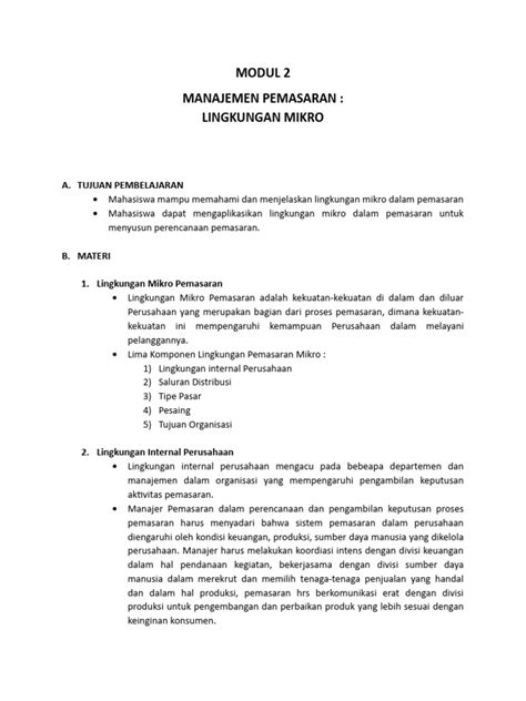 Modul 2 Micro Environment Pdf Modul 2 Micro Environment Pdf