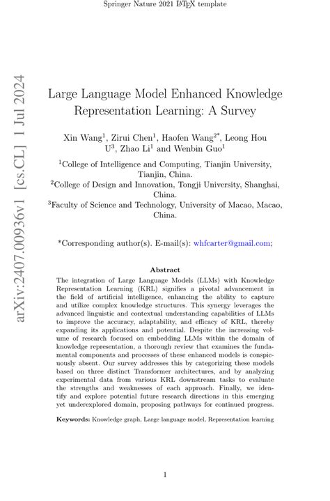 Pdf Large Language Model Enhanced Knowledge Representation Learning