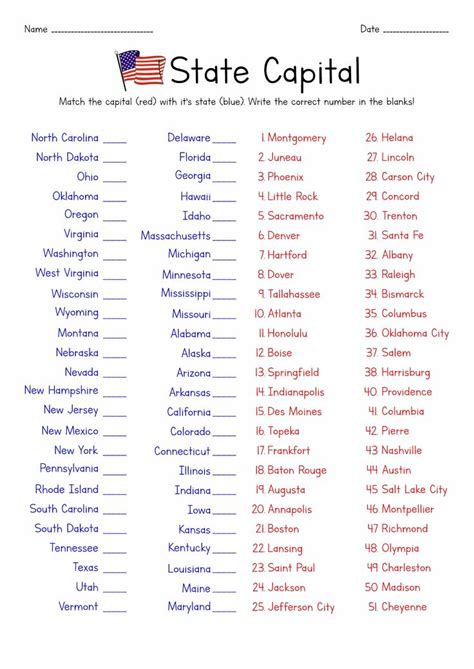 13 Fifty States Worksheets Printable States And Capitals Quiz States